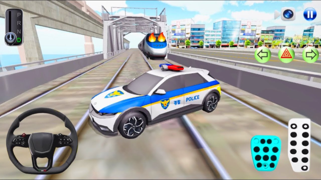 Police Car vs. Bullet Train Car Parking Games 3D - Driving Class ...