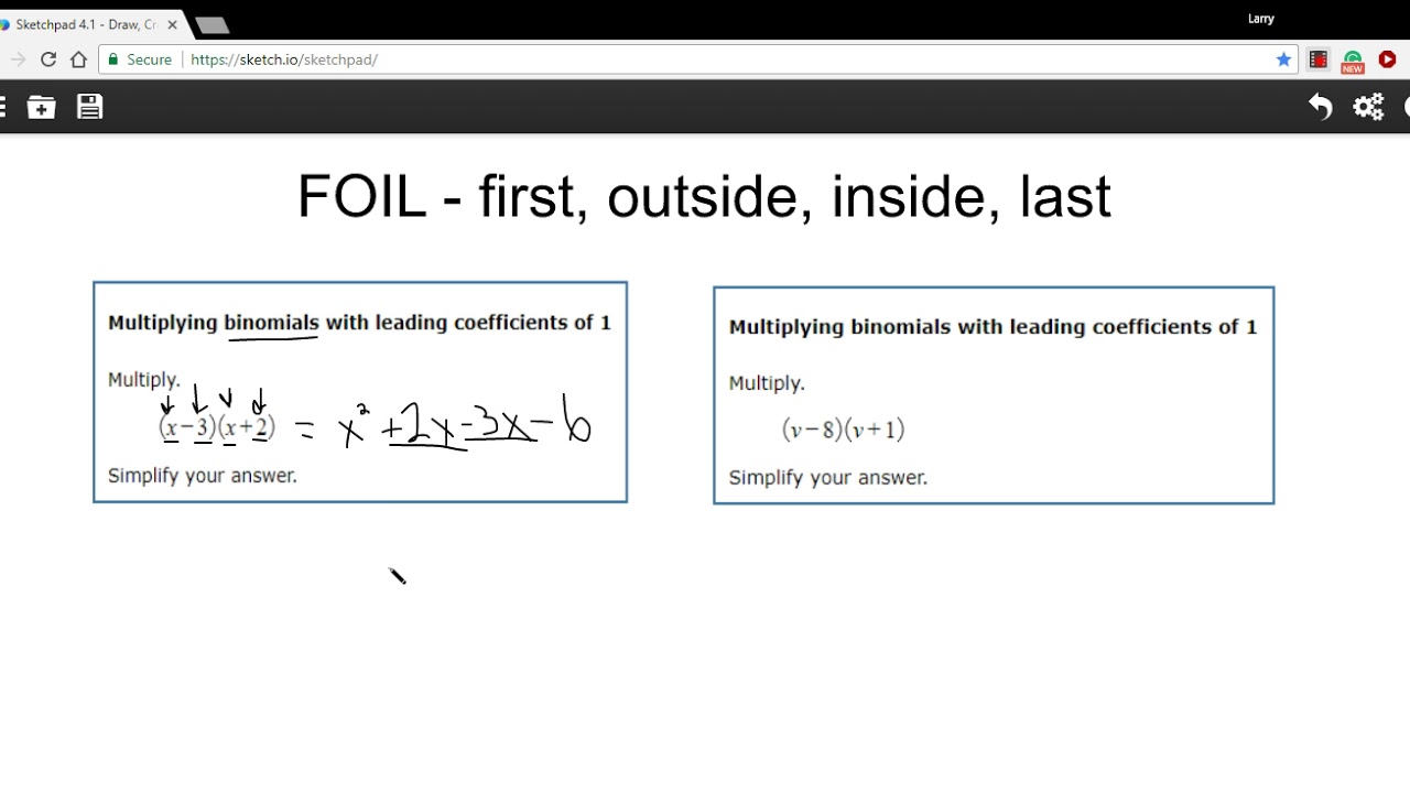 Multiplying Binomials With Leading Coefficients Of 1 YouTube multiplying-binomials-with-leading-coefficients-of-1-youtube