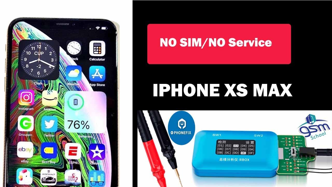 Iphone xs max network solution NO SIM NO SERVICE by Rbox analyzer - YouTube