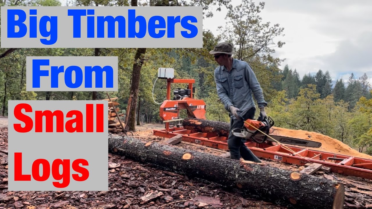 Pt 4 Making Big Boxed Heart Timbers from Small Logs on Woodmizer LT15 ...