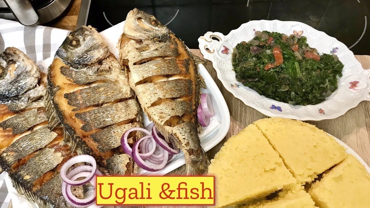 How To Cook Ugali and Tilapia fish with fry spinach for family dinner ...