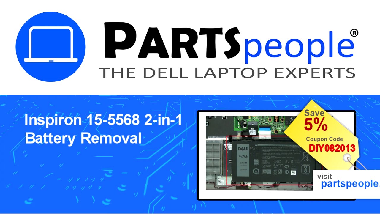 Dell Inspiron 15-5568 2-in-1 (P58F001) Battery How-To Video Tutorial ...