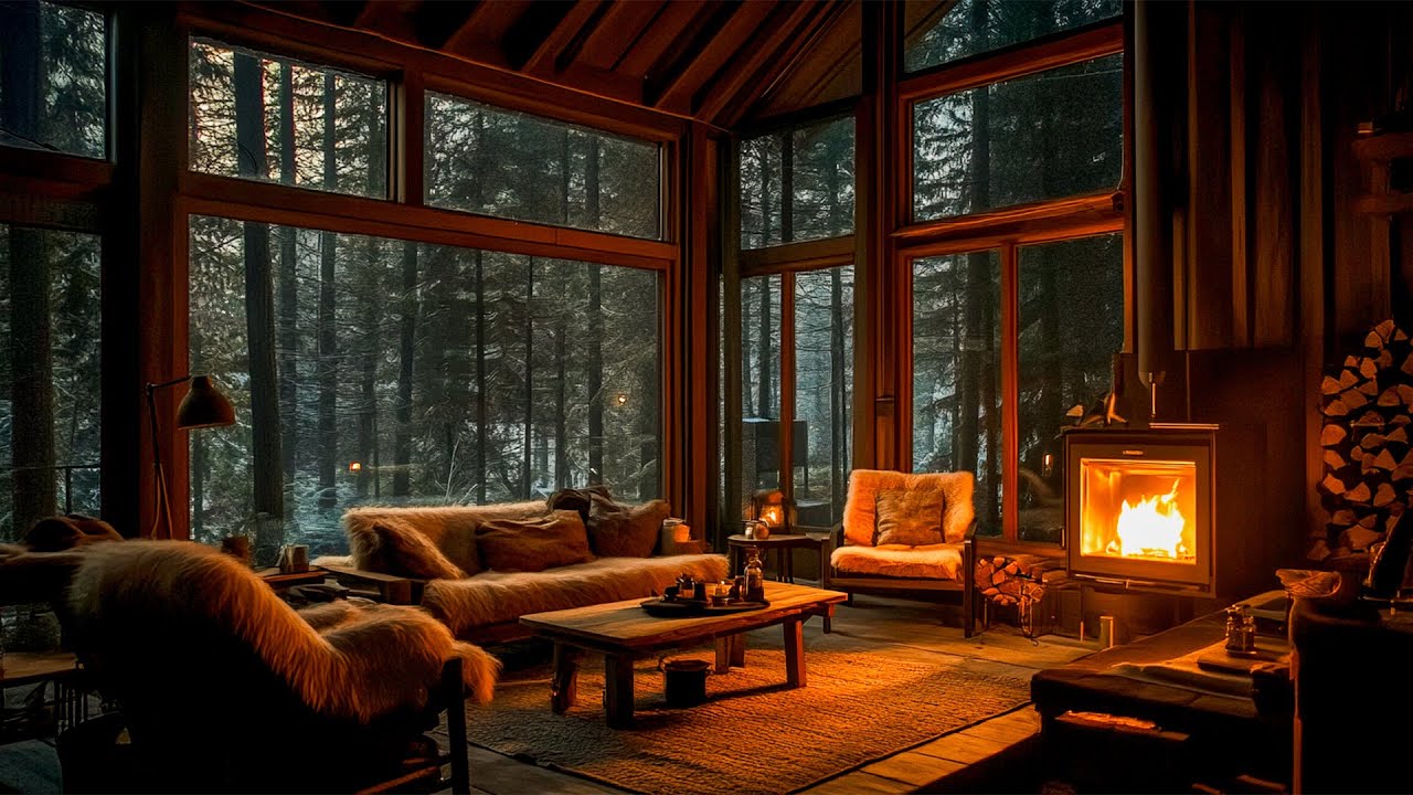 Cozy Cabin in Autumn with Rainy - Rain and Fireplace Sounds for ...