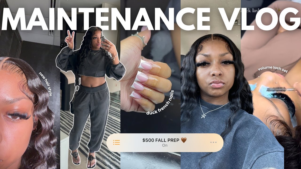 500 Fall Maintenance Vlog🤎 New Hair Lashes Makeup Photoshoot Prep
