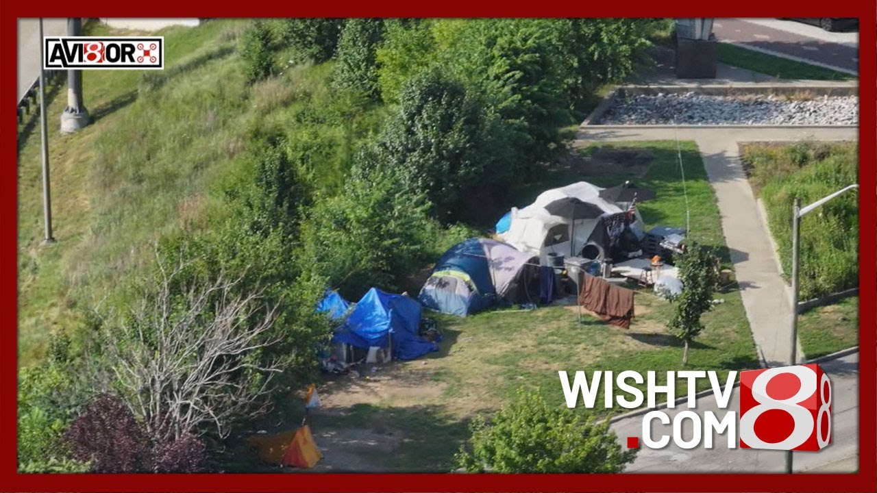 Homeless encampment expands in Indianapolis neighborhood - YouTube