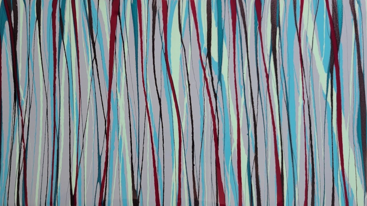 (354) ACRYLIC POURING - RIBBON Pour Using Leftovers to Create a ...