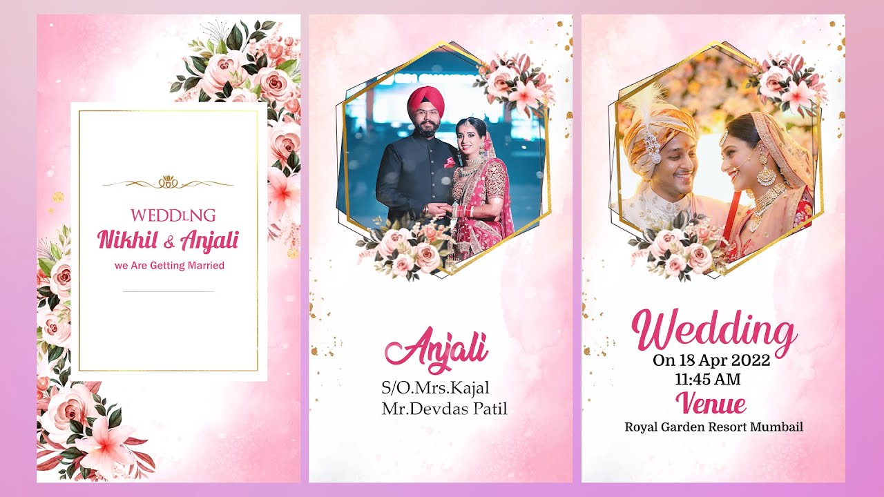 Adobe Premiere Pro Vertical Wedding Invitation Download - YouTube