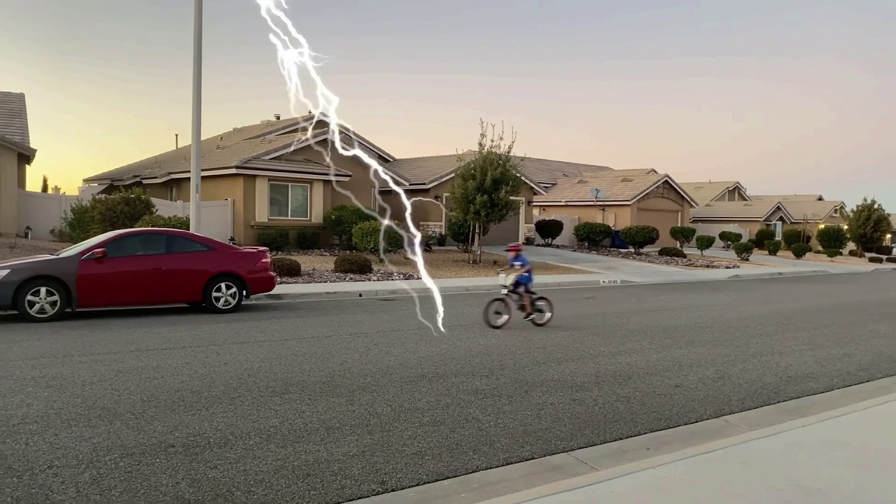Lightning strikes / riding a bike - YouTube