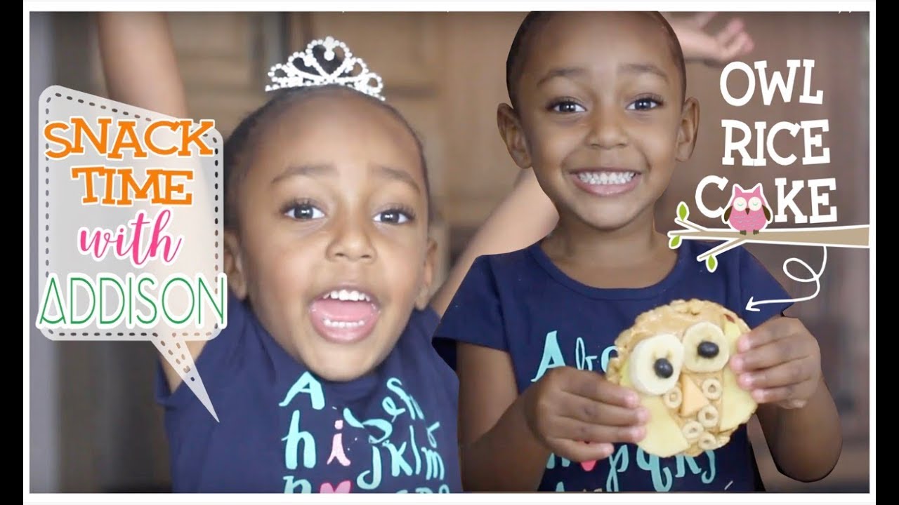 Snack Time With Addison: Owl Rice Cakes! | AtHomeWithQuita - YouTube