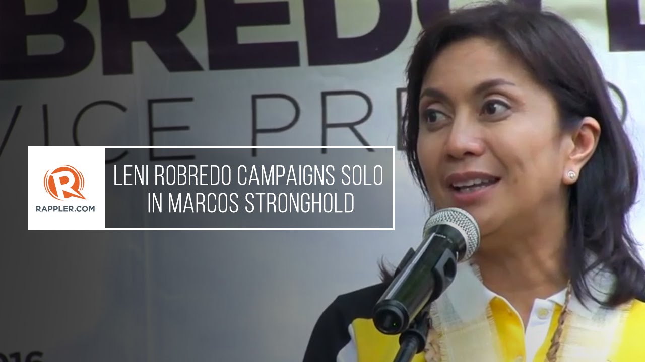 Leni Robredo campaigns solo in Marcos stronghold - YouTube