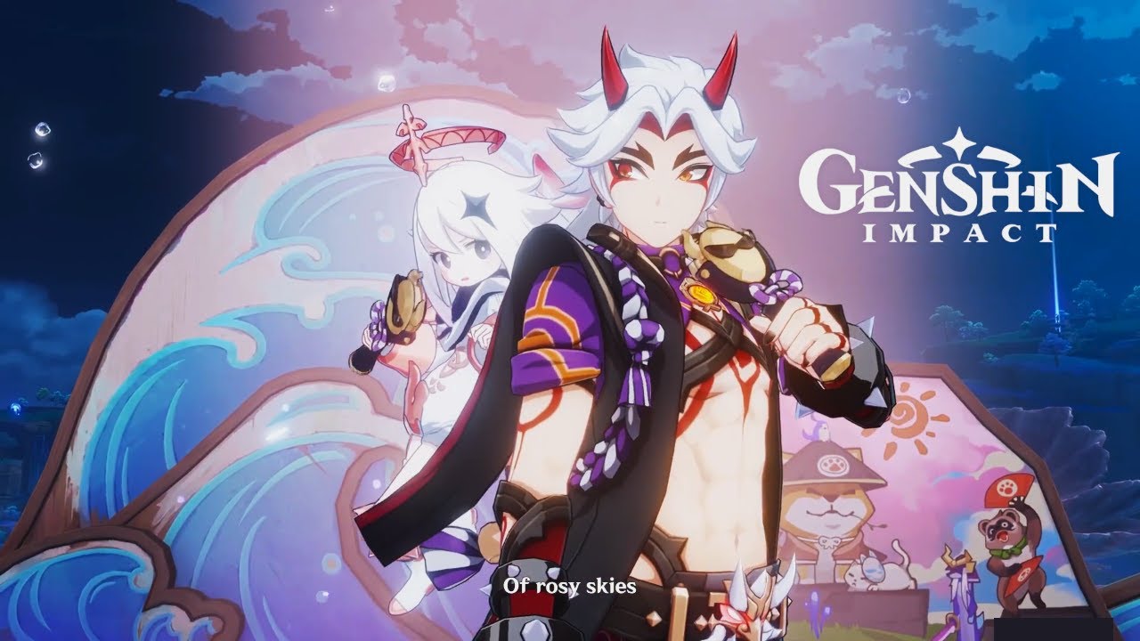 Paimon & Itto singing [Cutscene] Iridescence Tour Festival Event 𝒹𝓊𝑒𝓉 ...