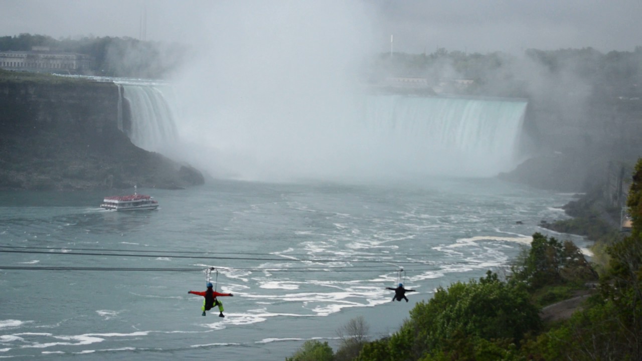 Ziplining at Niagara Falls - YouTube