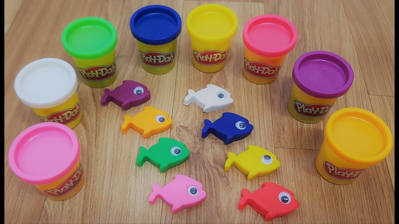 Learn Colors! Play Doh Fish Mold Fun and Creative for Kids..Learn ...
