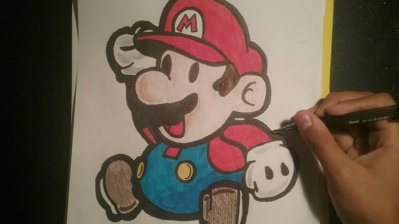 Cartoon Super Mario Speed Drawing - YouTube