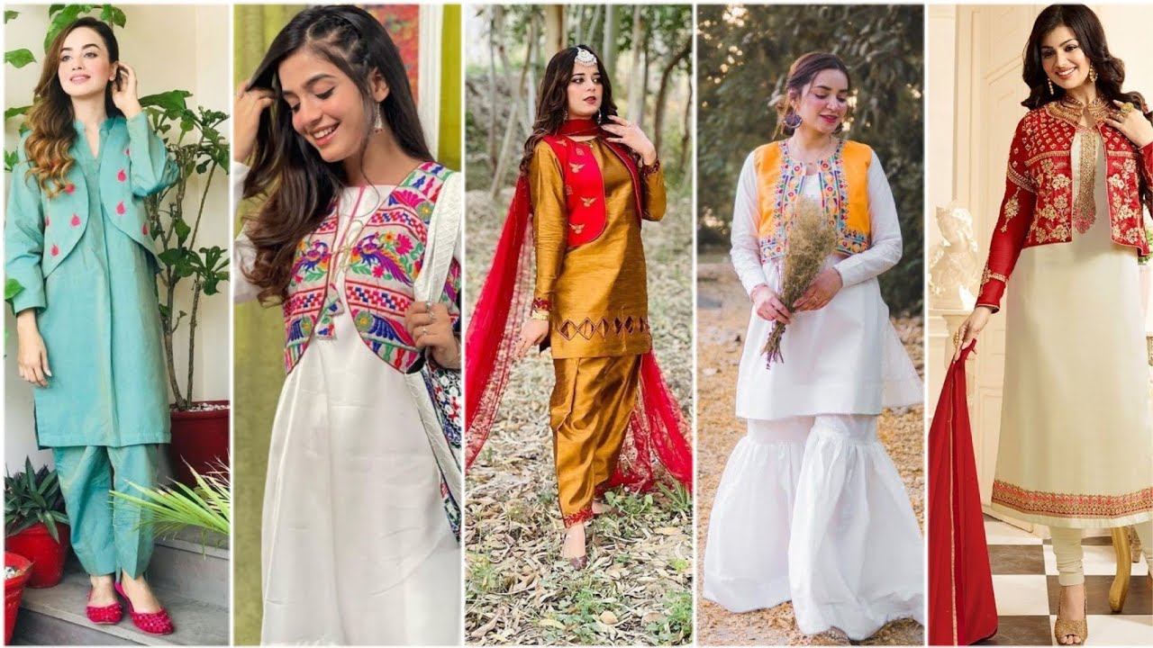 jacket style kurti desings||fancy embroidered and causal jacket style ...