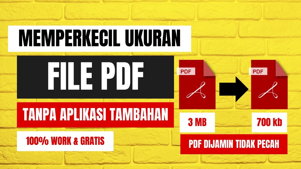 CARA MEMPERKECIL UKURAN FILE PDF TANPA APLIKASI - YouTube