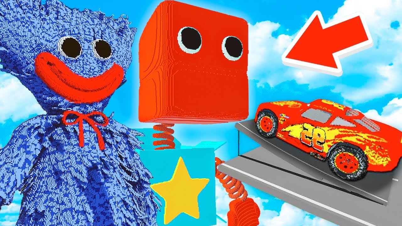 CARS vs PROJECT: Playtime BOXY BOO, Huggy Wuggy (Teardown Mods) - YouTube