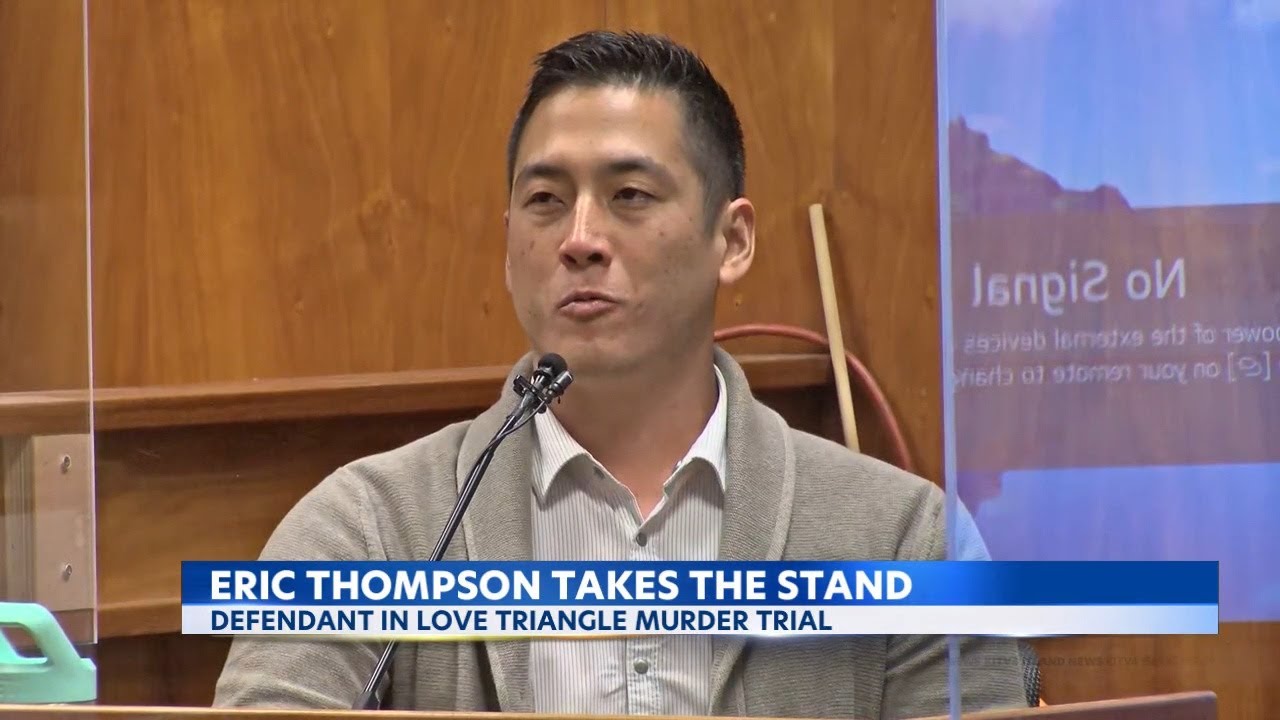 Suspect in love triangle murder takes the stand in his defense - YouTube