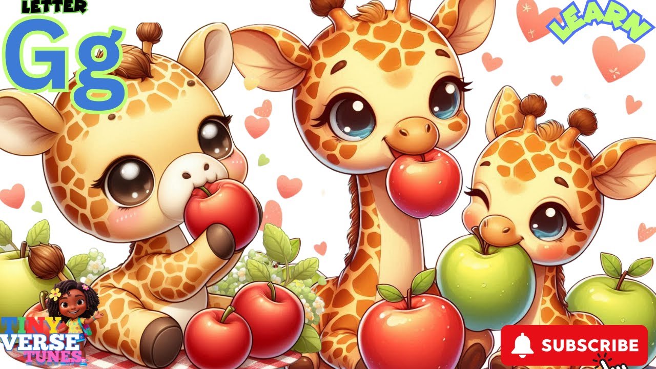 ABC alphabet with Baby Giraffe |Learn Letter Gg with Words and Pictures ...