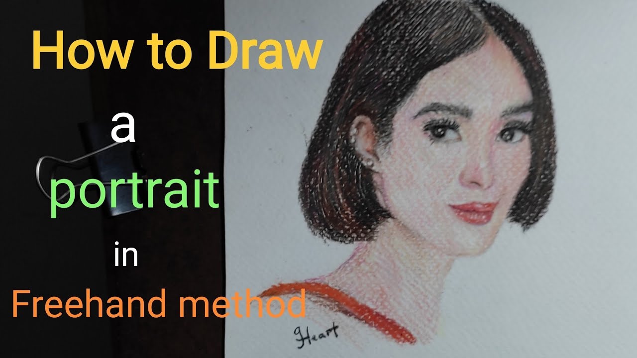 How to Draw a portrait in freehand method/timelapse #freehandmethod# ...