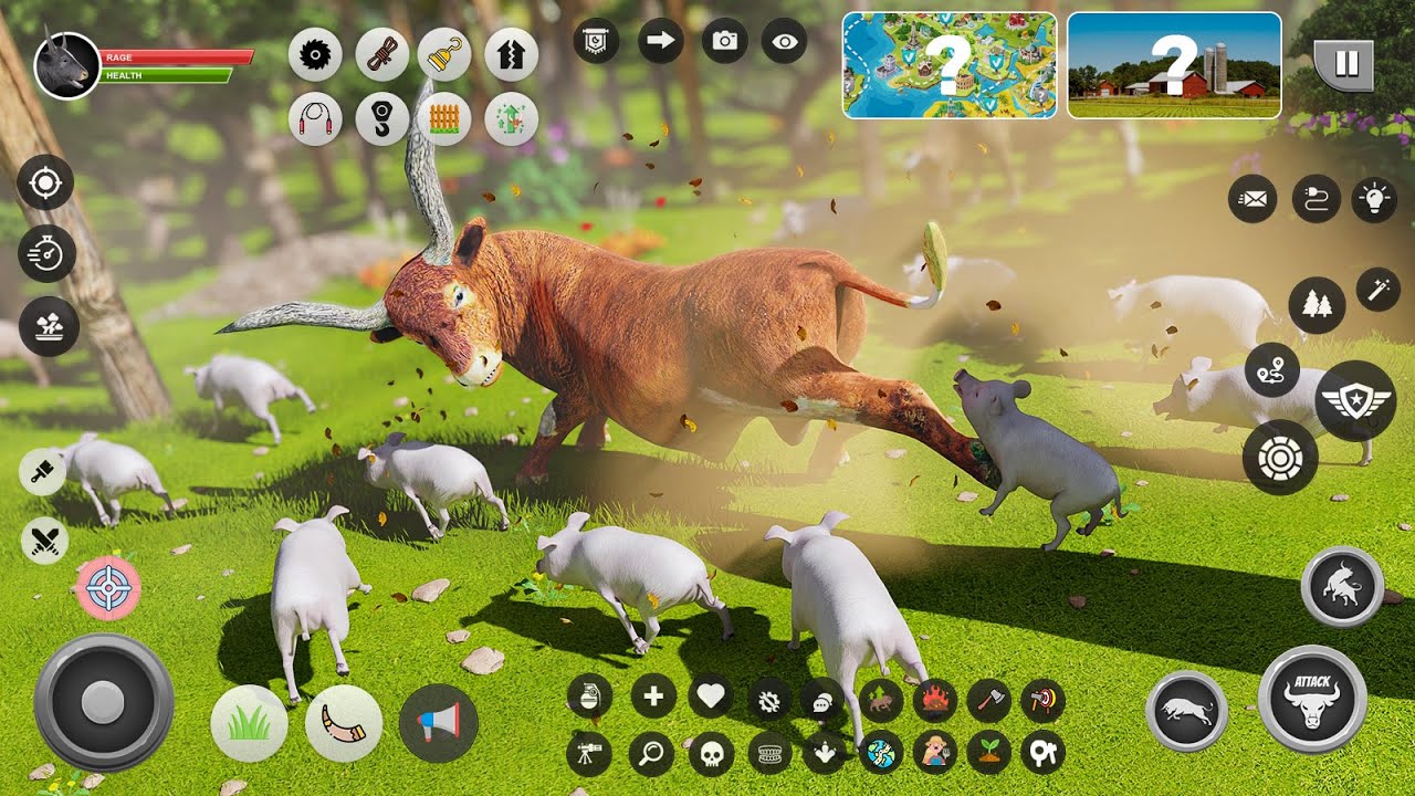 Wild Battle Craft Bull Games !! animal revolt battle simulator bridge ...