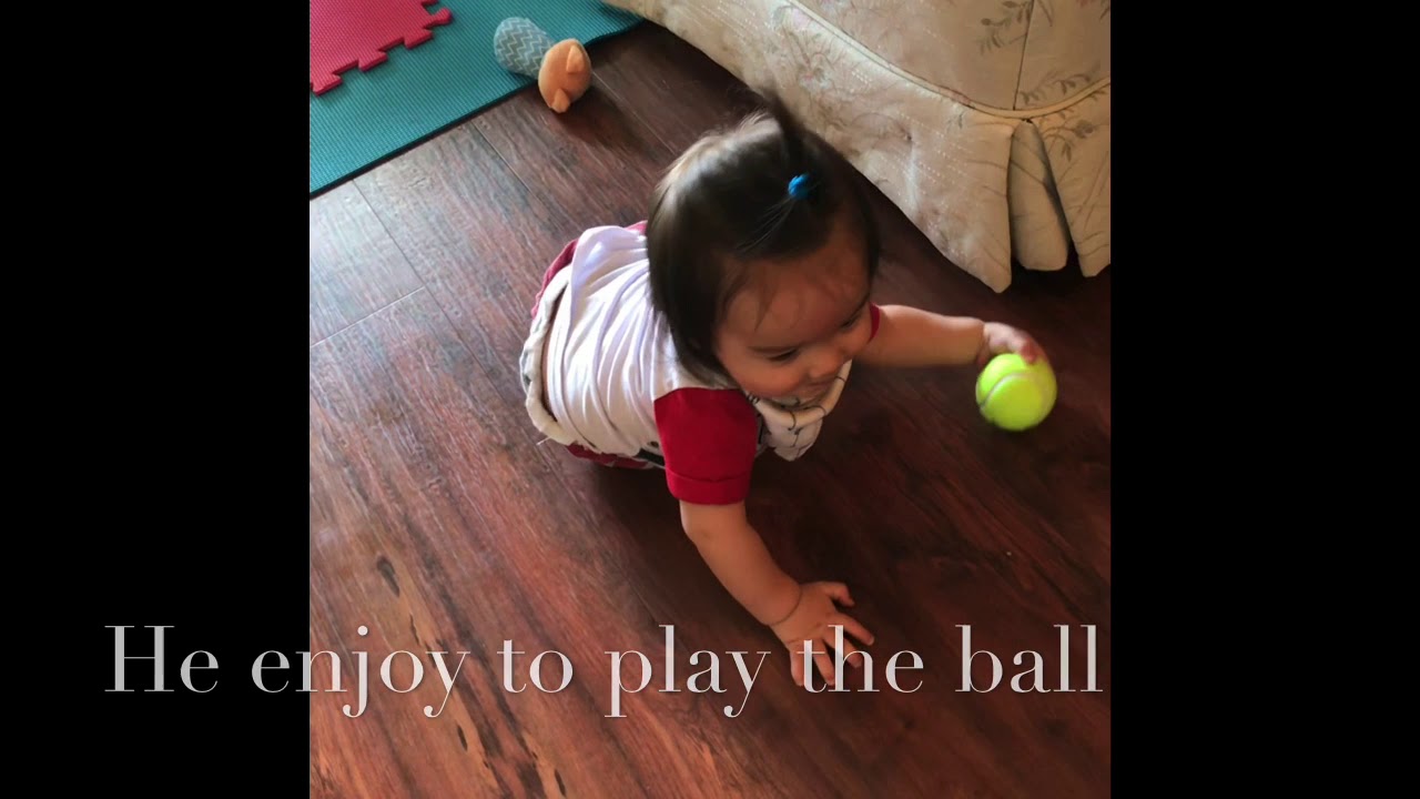 Baby Chasing Tennis Ball - YouTube