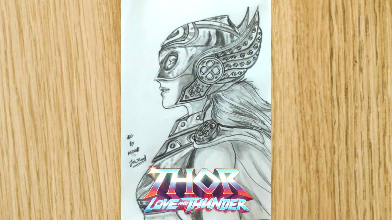 How To Draw The Mighty Thor Sketch Art Full Time-lapse Video Thor ...