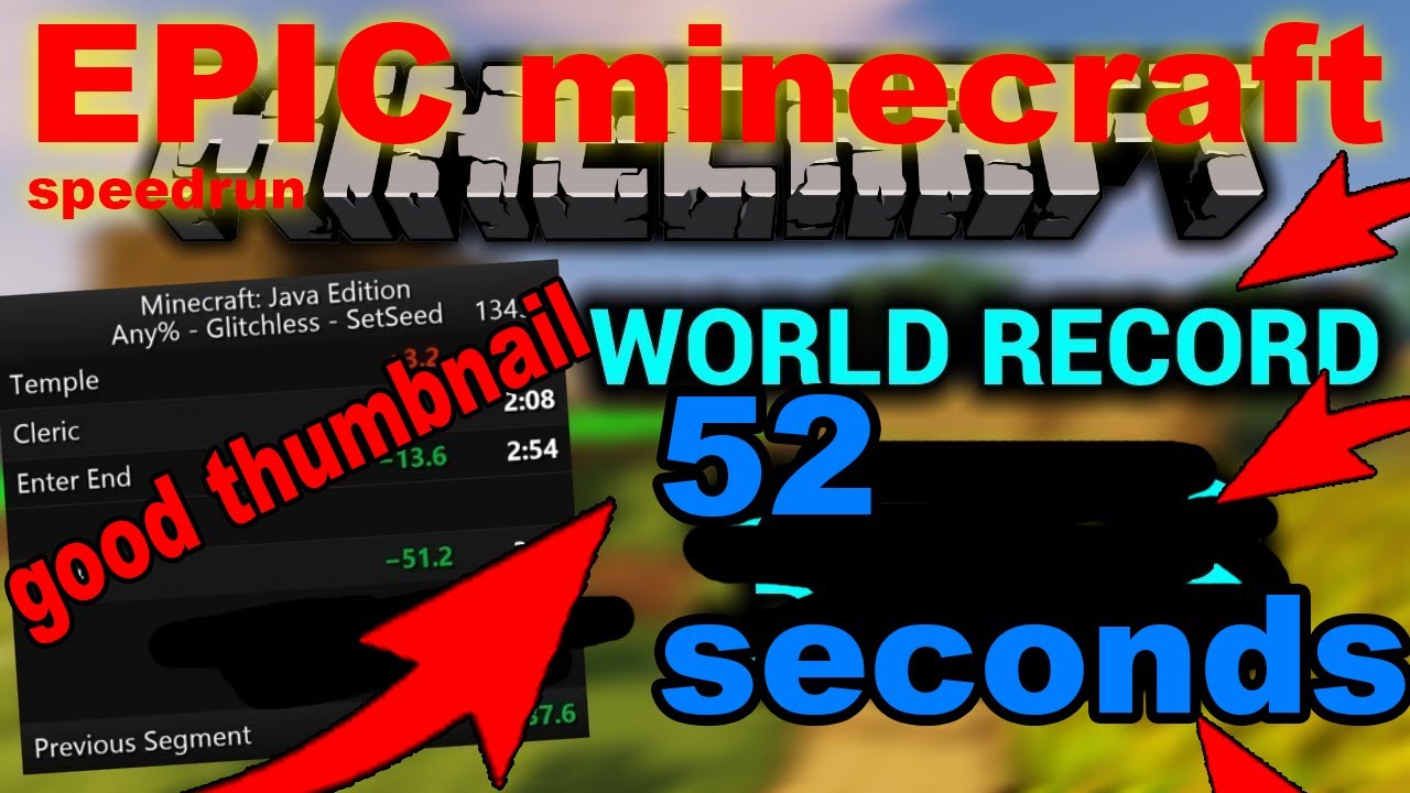 Minecraft speedrun *WORLD RECORD* - YouTube