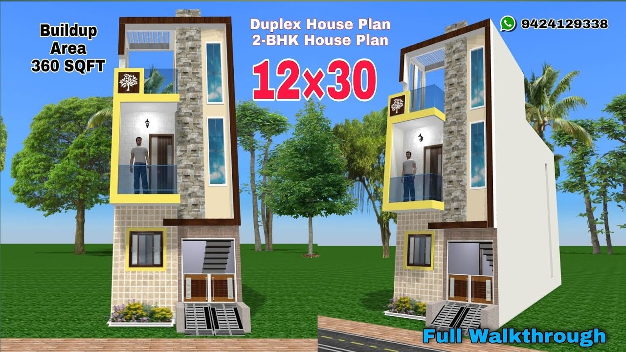 12×30 Duplex House Plan || 12×30 House Plan || 12×30 House Design || 30 ...