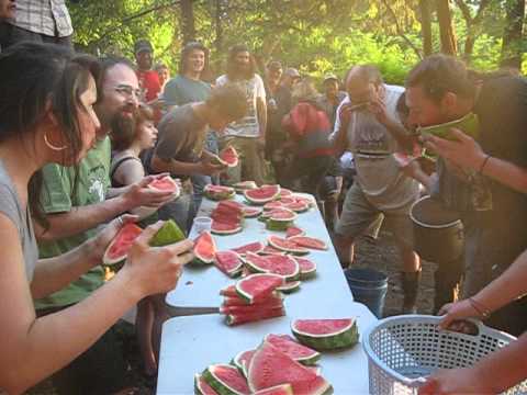 watermelon eating contest - YouTube