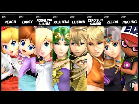 Peach VS Daisy VS Rosalina & Luma VS Palutena VS Lucina VS Zero Suit ...