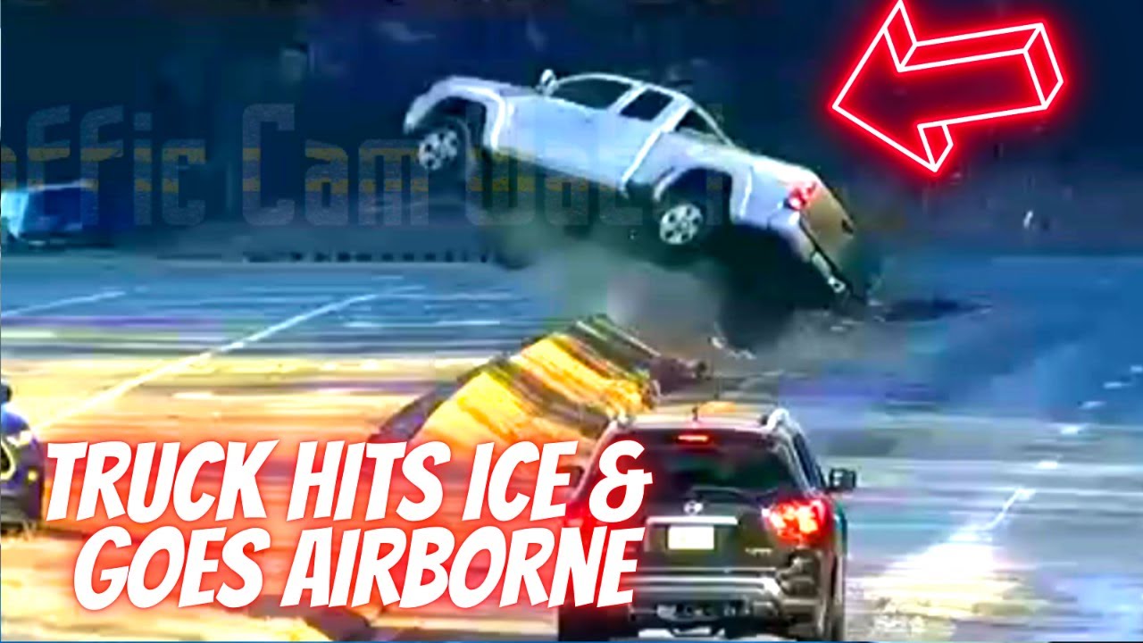 Truck Hits Ice & Goes Airborne --- Driving Fails & Lessons Learned ...