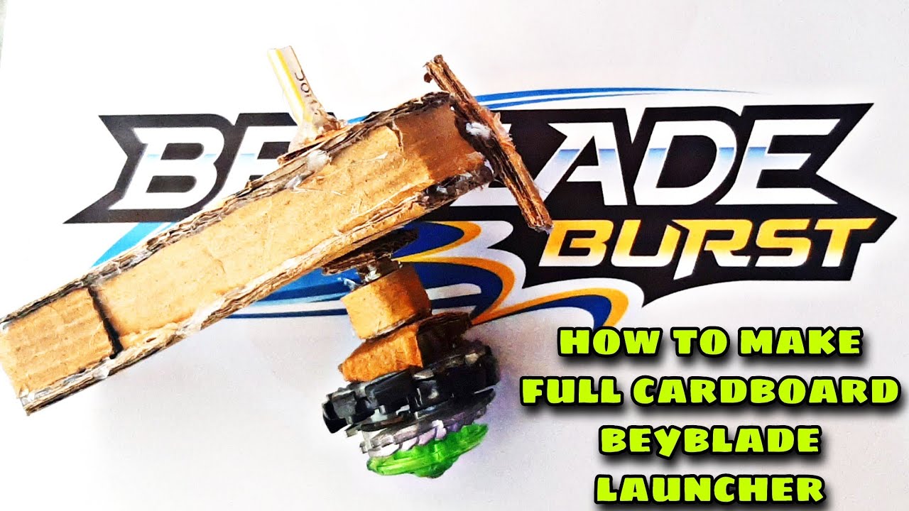 How to make beyblade launcher with cardboard | making full cardboard ...