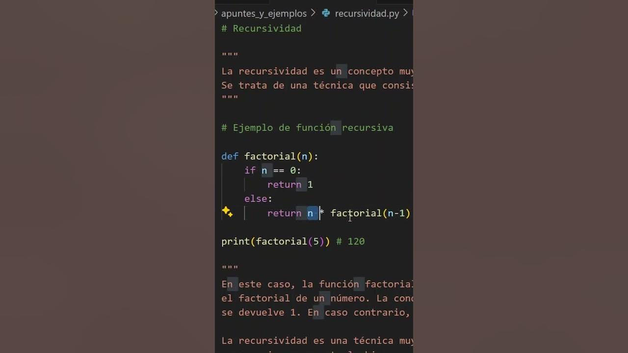 Factorial Recursivo en Python #python #recursive #tips #tutorial - YouTube