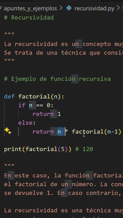 Factorial Recursivo en Python #python #recursive #tips #tutorial - YouTube