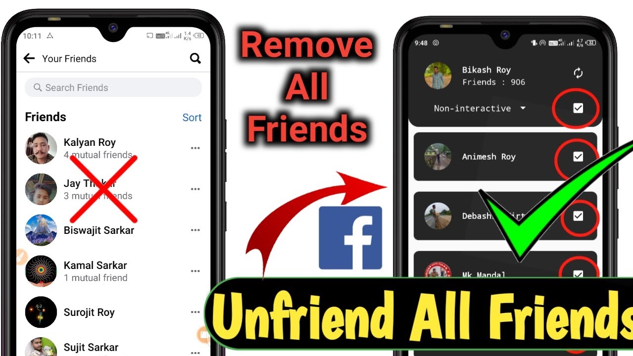 how to delete all facebook friends in one click | how to unfriend all ...