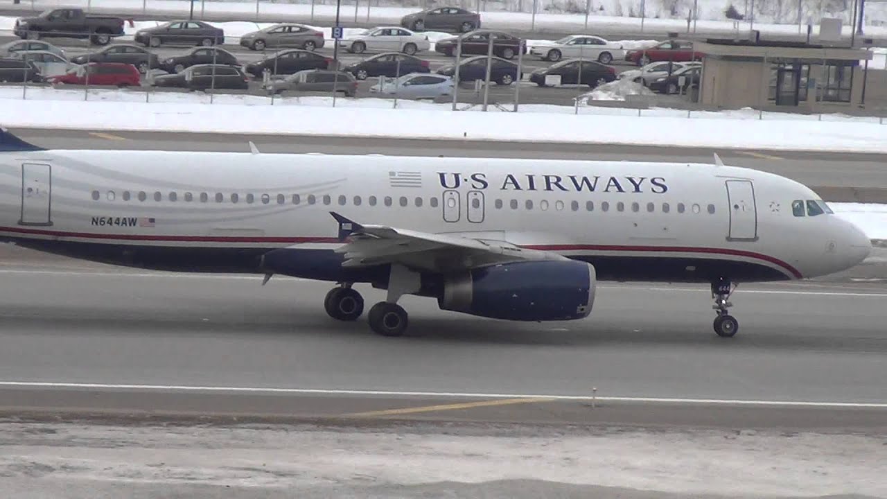US Airways Airbus A320-231 Takeoff 30L | N644AW | Minneapolis ...