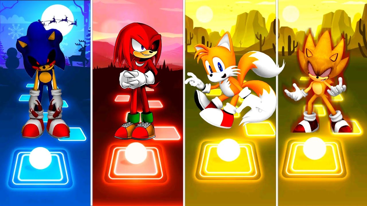 Sonic Exe 🆚 Knuckles Exe 🆚 Tails Exe 🆚 Super Sonic Exe | Tiles Hop EDM ...