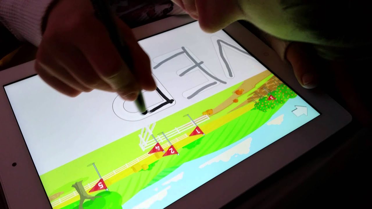 Practicing Handwriting on Ipad with iTrace App - YouTube