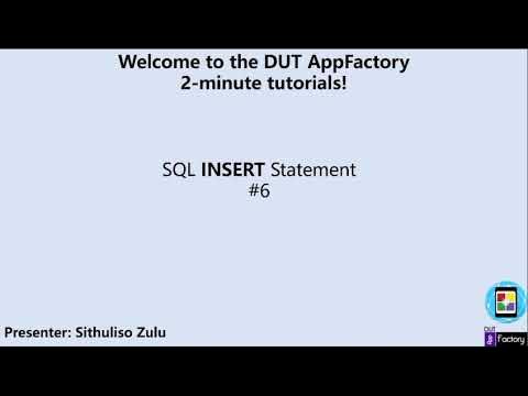 SQL INSERT Statements #6 - YouTube