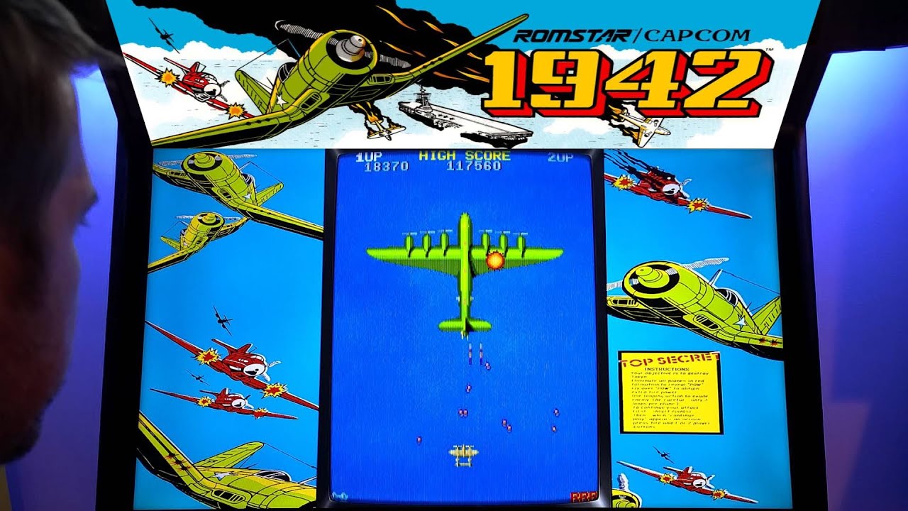 1942 Arcade Cabinet MAME Gameplay w/ Hypermarquee - YouTube