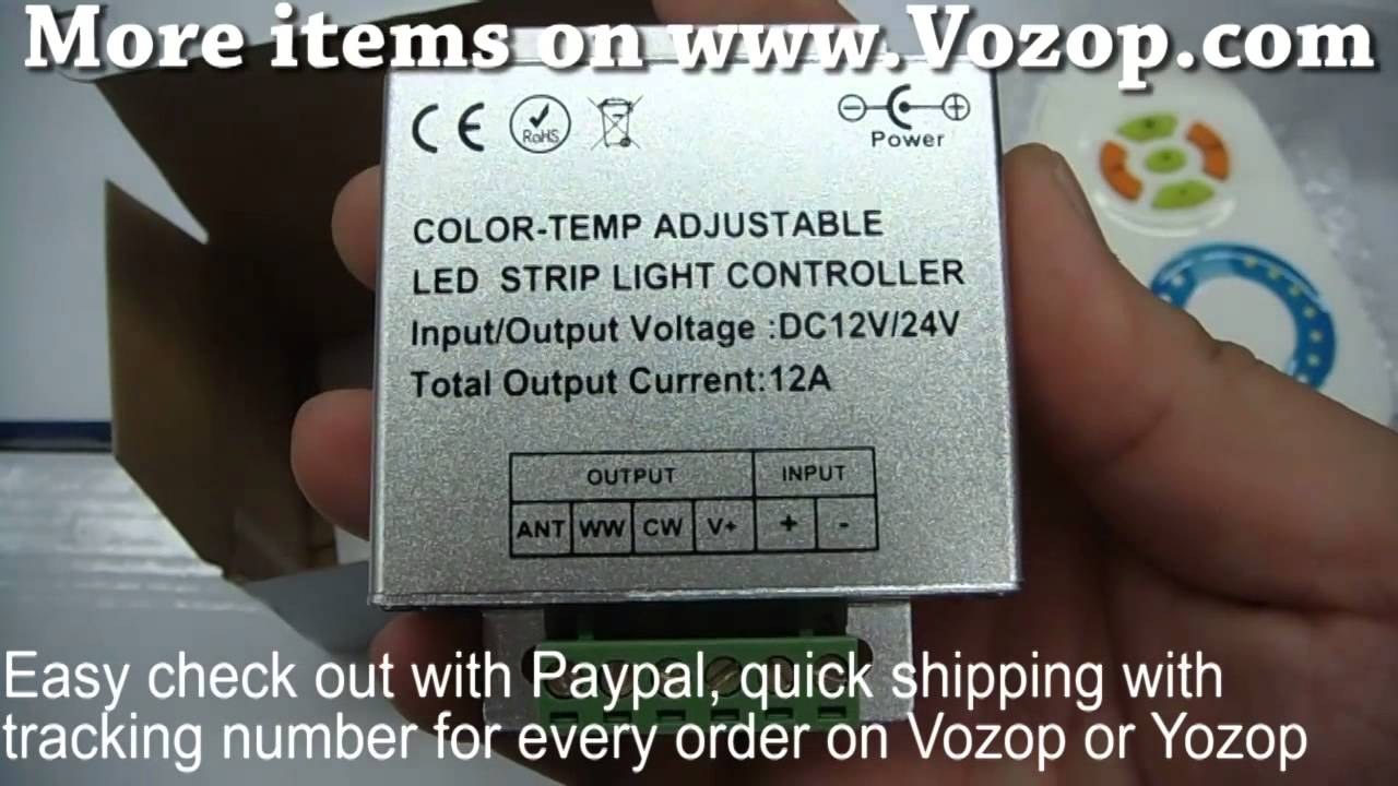 LED Touch Color Temperature Adjustable LED Strip Light Controller - YouTube