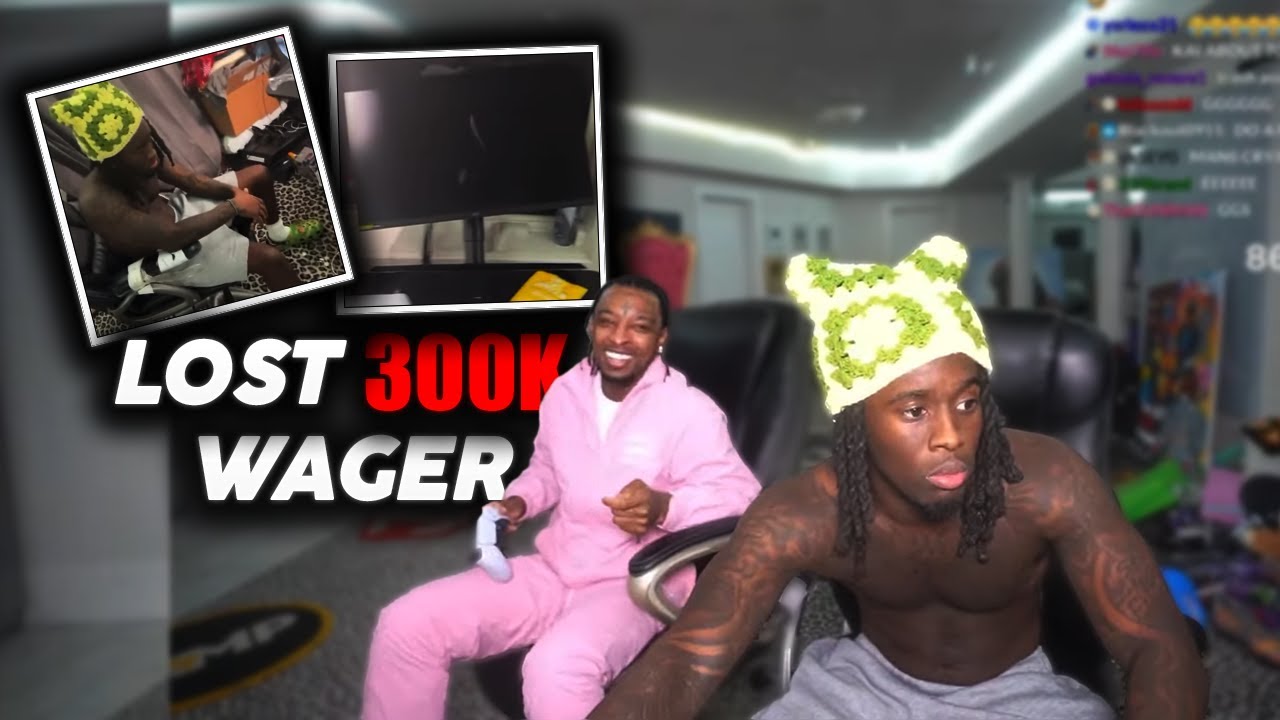 Kai Cenat DESTROYS HIS PC SETUP After LOSING A 300K WAGER Against 21 ...
