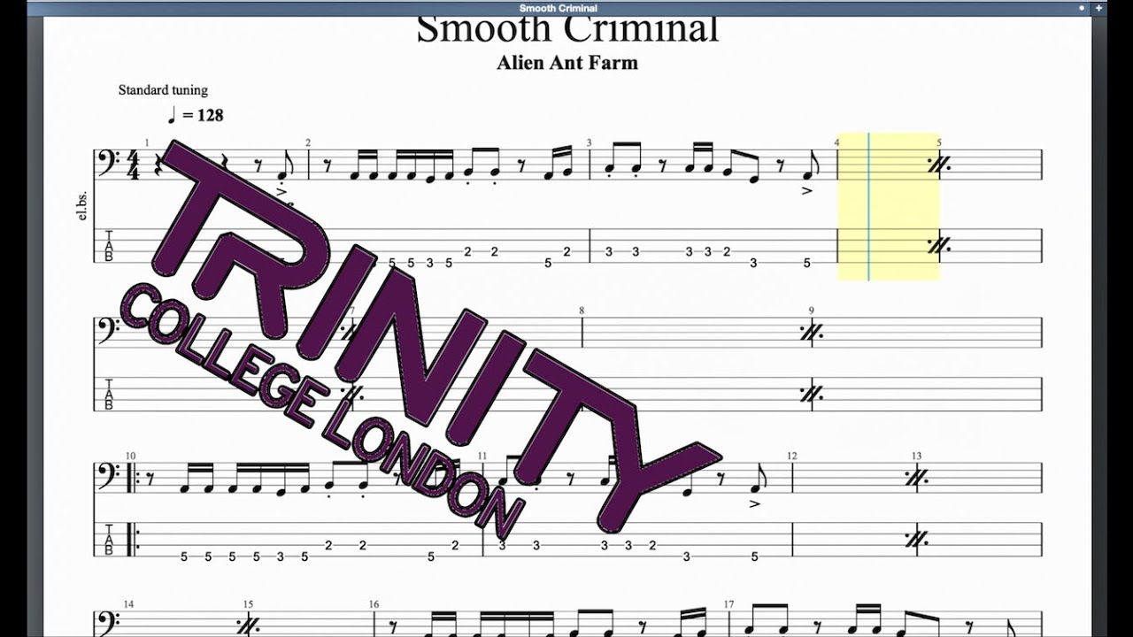 Smooth Criminal Trinity Grade 5 Bass - YouTube
