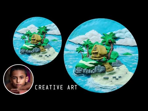 How to make island with clay / easy clay art / hand made clay art ...