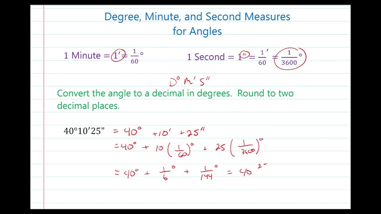 Angles: Degrees, Minutes, and Seconds - YouTube
