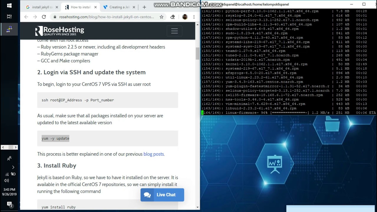 Install Jekyll On CentOS 7 In Virtualbox - YouTube