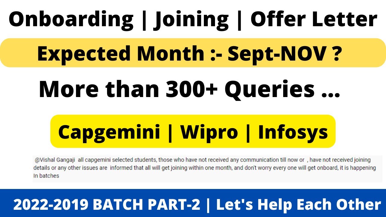 Onboarding | Joining | Offer Letter Expected Month | 300+ Queries ...