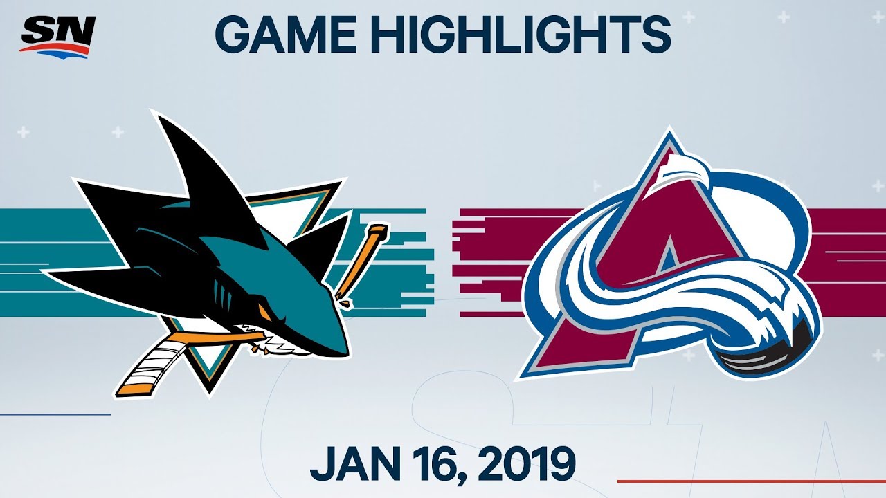 NHL Highlights | Sharks vs. Avalanche – Jan. 16, 2020 - YouTube