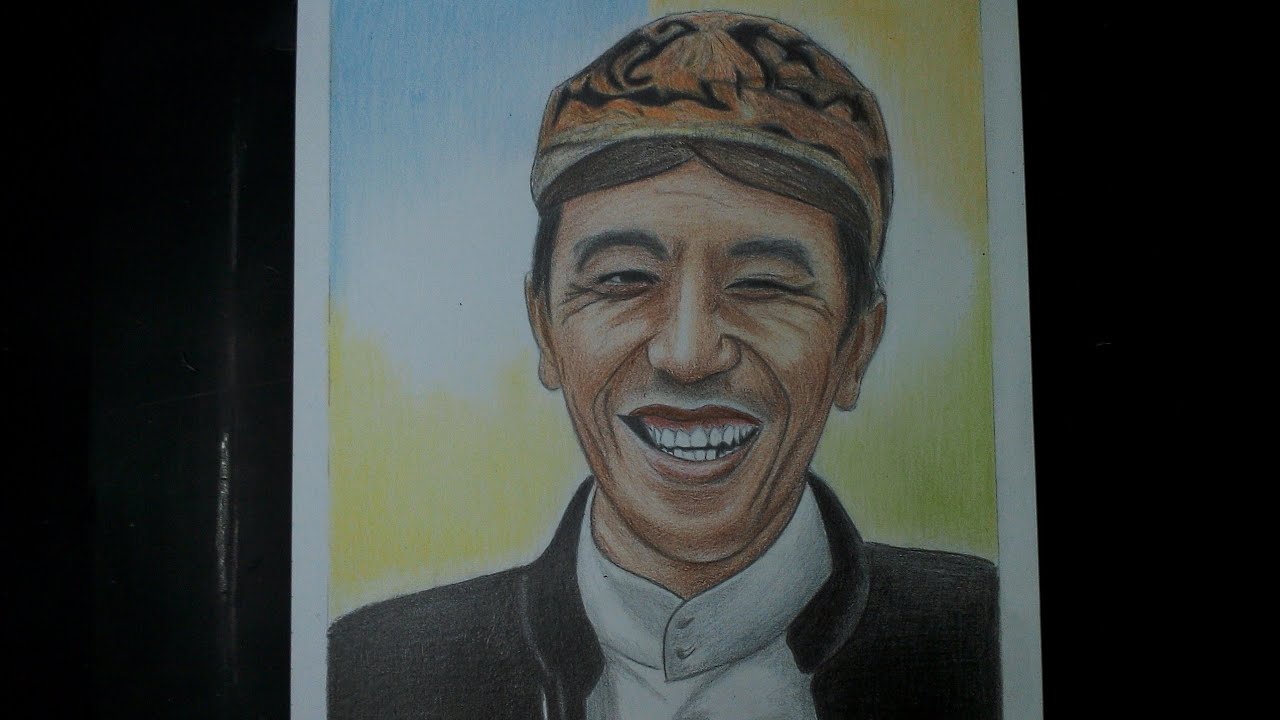 Menggambar pak Jokowi dengan pensil warna || Aron Art Drawing - YouTube